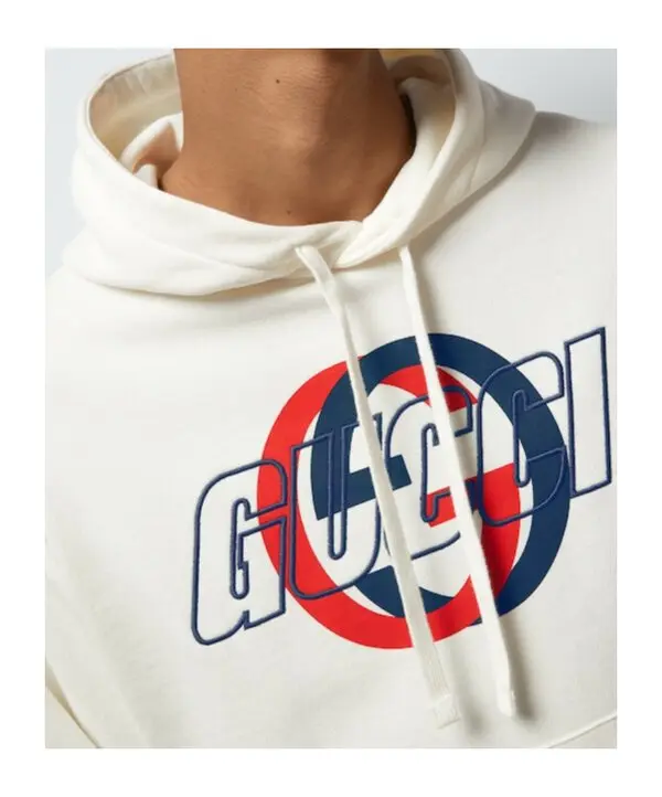 Gucci Logo Printed Drawstring Hoodie