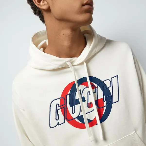 Gucci Logo Printed Drawstring Hoodie