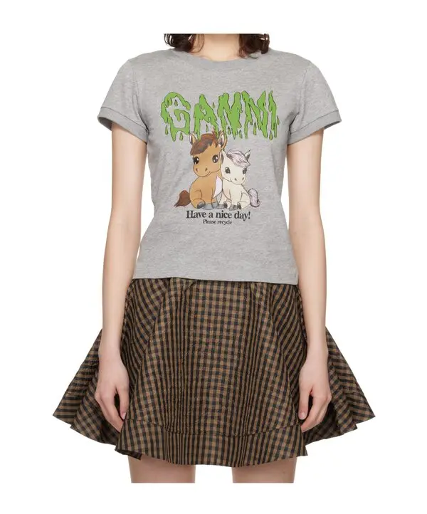 GANNI Horse Print T-shirt