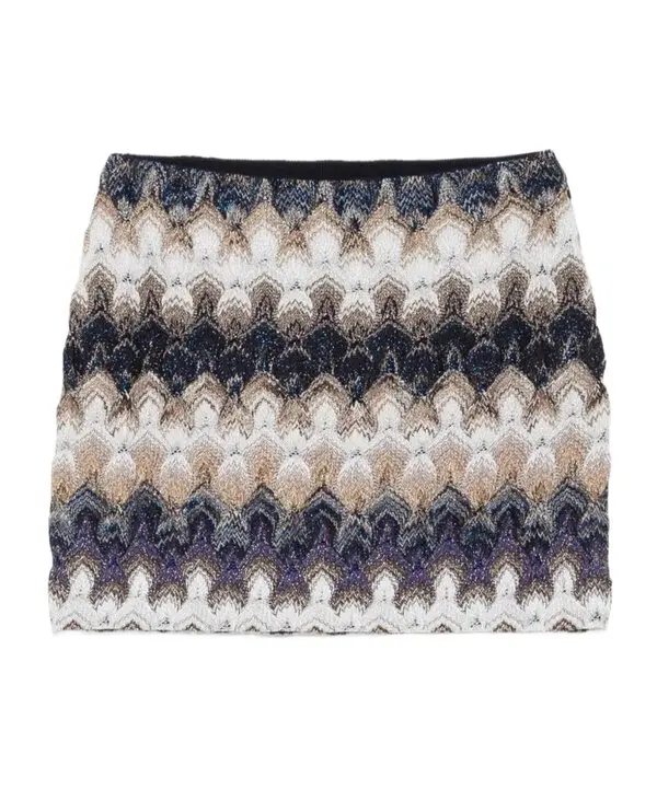 Missoni Zigzag Knit Metallic Mini Skirt - Black