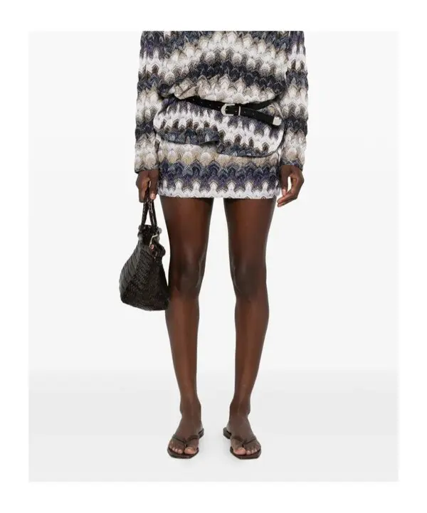 Missoni Zigzag Knit Metallic Mini Skirt