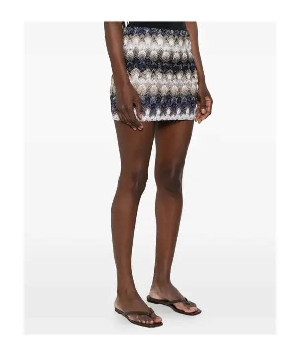 Missoni Zigzag Knit Metallic Mini Skirt