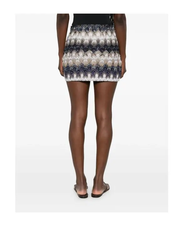 Missoni Zigzag Knit Metallic Mini Skirt