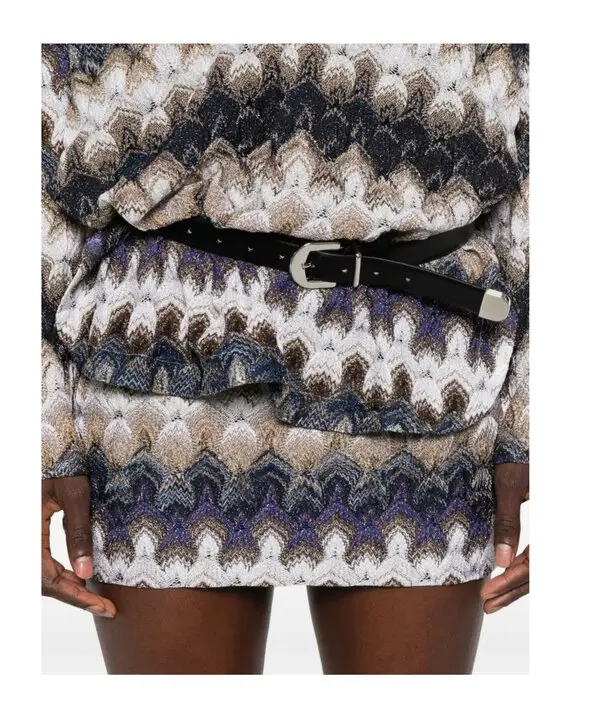 Missoni Zigzag Knit Metallic Mini Skirt