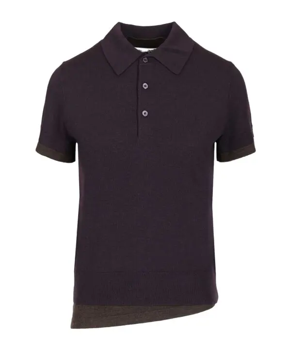 Acne Studios Knitted Polo Top With Contrasting Trim
