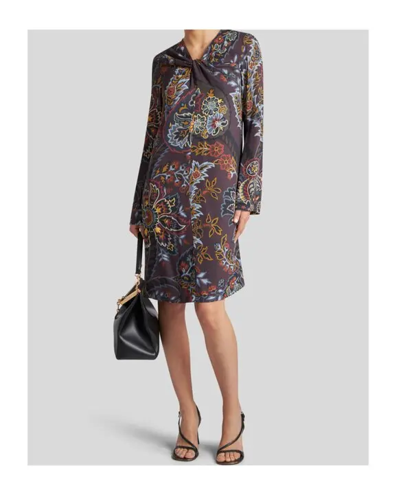 Etro Paisley Print V-neck Tunic Dress