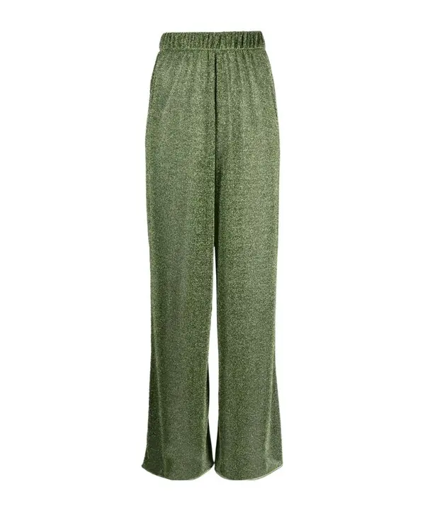 Oseree Lurex-detail High-waisted Trousers