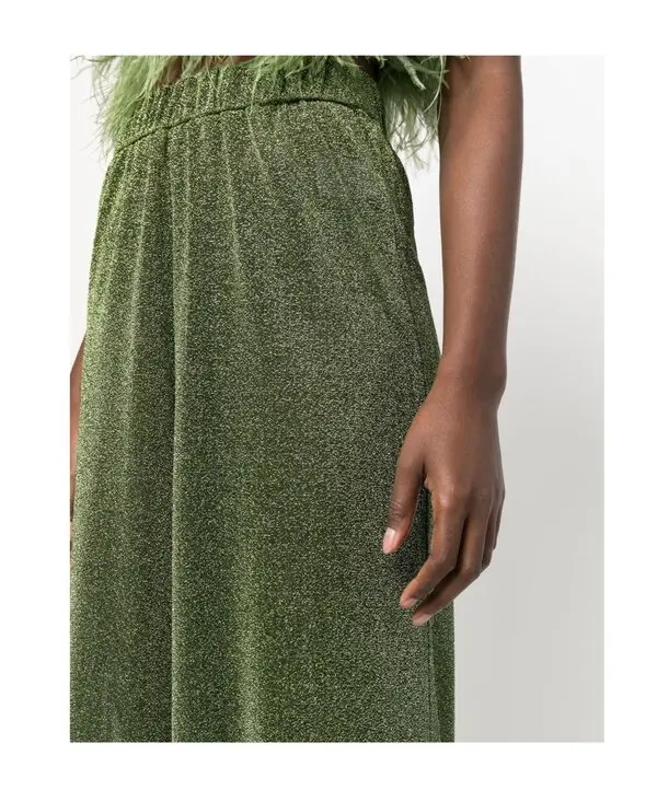 Oseree Lurex-detail High-waisted Trousers