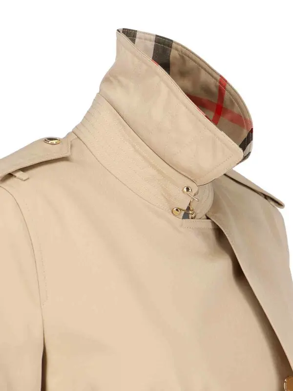 Burberry Belted Double-breasted Checked Trench Coat - Nude