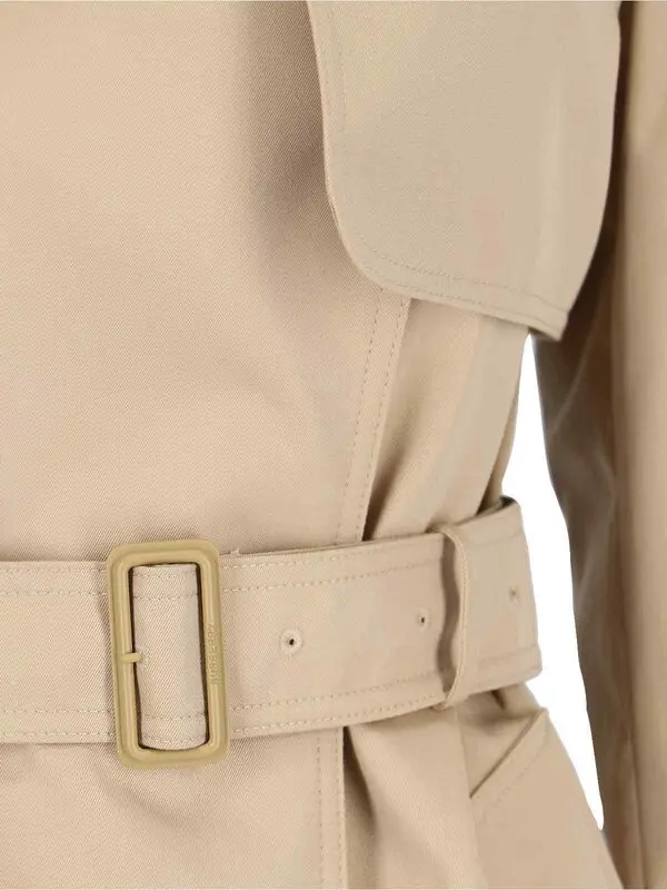 Burberry Belted Double-breasted Checked Trench Coat - Nude