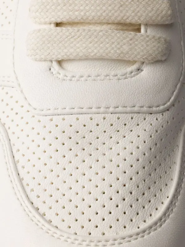 Prada Lace-up Round Toe Sneakers - Ivory