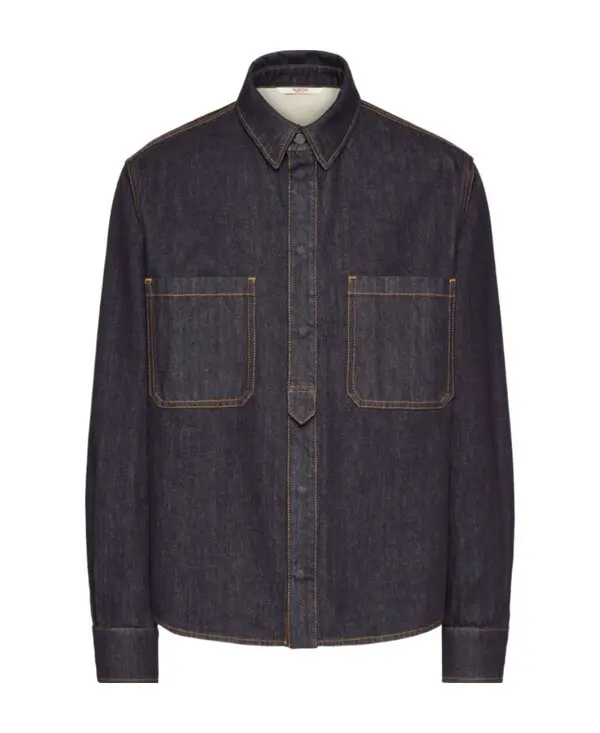 Valentino Garavani Logo-patch Denim Shirt