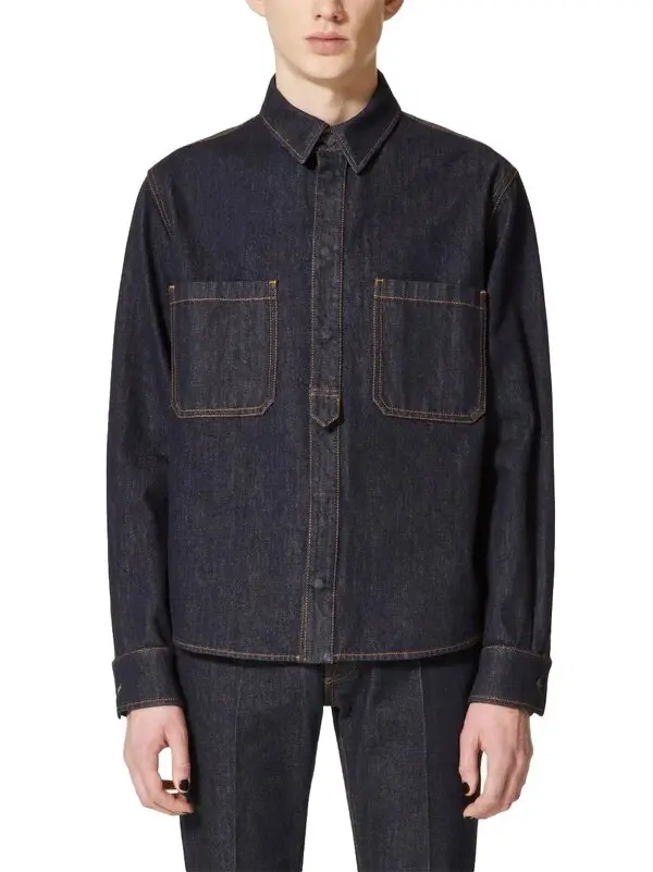 Valentino Garavani Logo-patch Denim Shirt