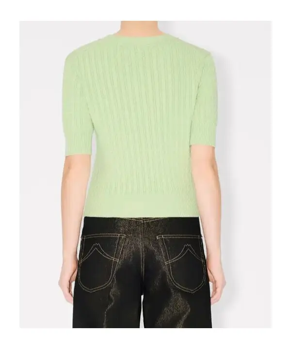 Kenzo Boke Flower Cable Knit Short Sleeve Top