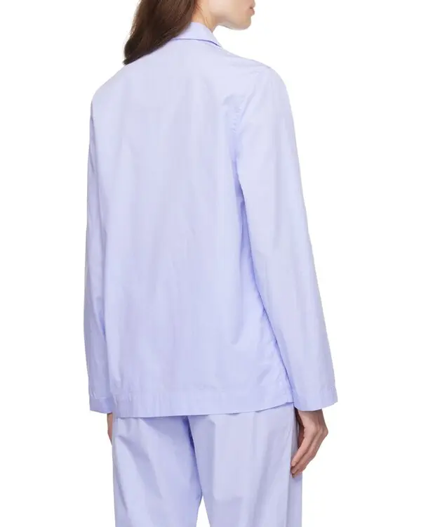 TEKLA Long Sleeved Pajamas Shirt - Blue