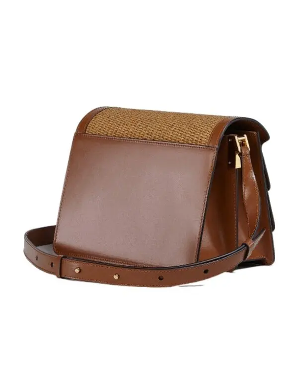 Marni Trunk Soft Medium Bag In Leather And Raffia