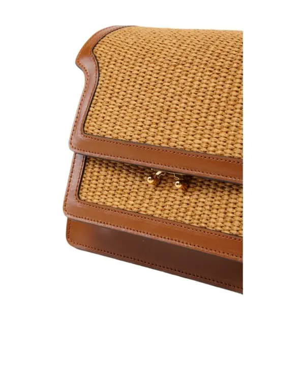Marni Trunk Soft Medium Bag In Leather And Raffia