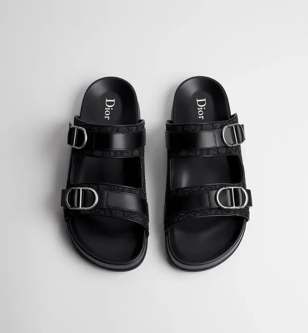 Dior Aqua Sandals With Buckle Detailing - Black