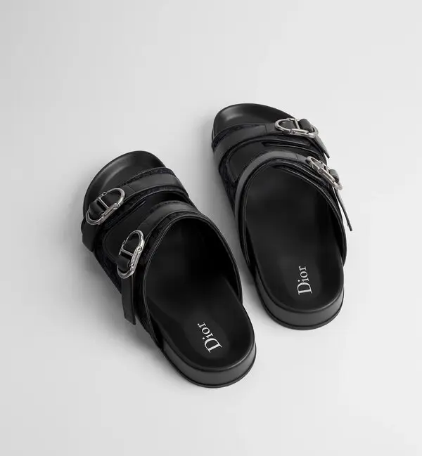Dior Aqua Sandals With Buckle Detailing - Black
