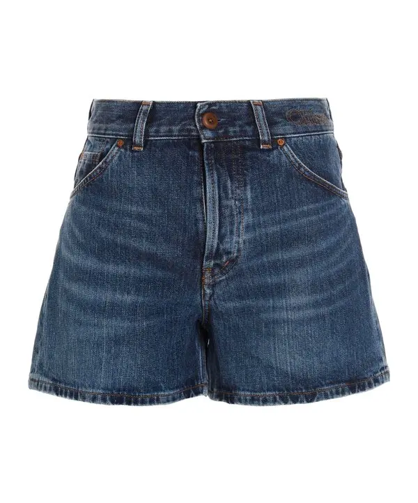 Chloé High-waisted Denim Shorts With Engraved Horn Buttons