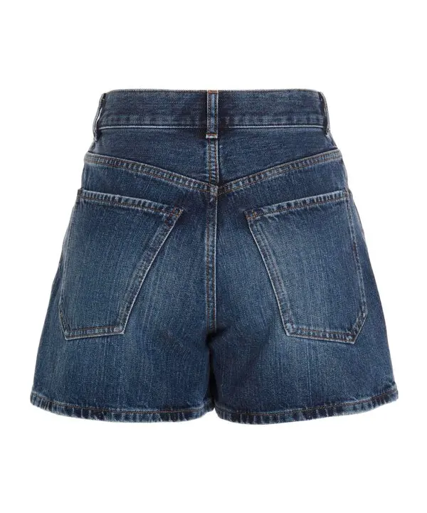 Chloé High-waisted Denim Shorts With Engraved Horn Buttons