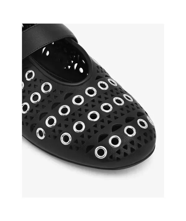 Alaïa Eyelet-embellished Ballet Flats