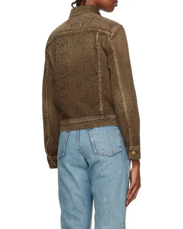 GOLDEN GOOSE Leopard Print Denim Jacket