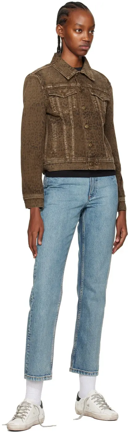 GOLDEN GOOSE Leopard Print Denim Jacket