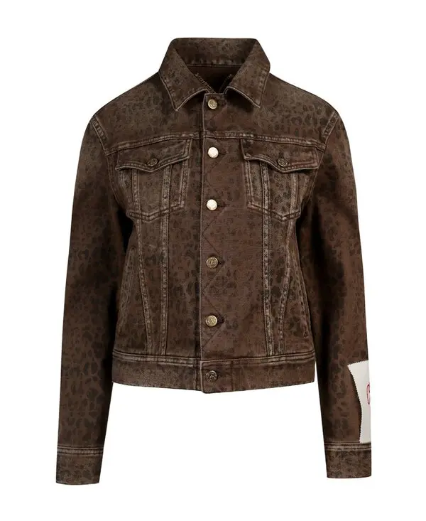 GOLDEN GOOSE Leopard Print Denim Jacket - No