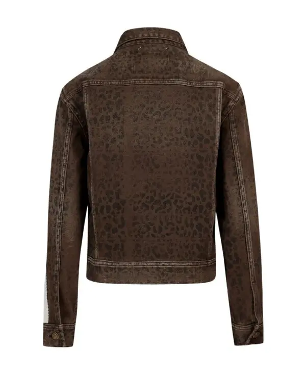 GOLDEN GOOSE Leopard Print Denim Jacket
