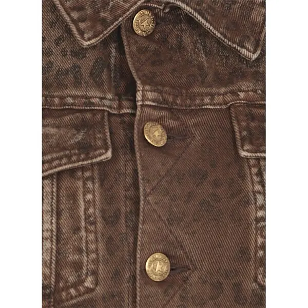 GOLDEN GOOSE Leopard Print Denim Jacket