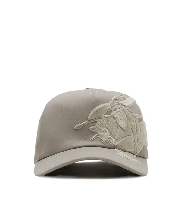 Burberry Baseball Cap With Oversized Equestrian Knight Embroidery - Heron