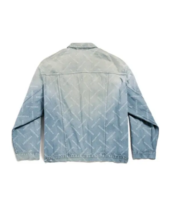 Balenciaga Diagonal Allover Oversized Denim Jacket