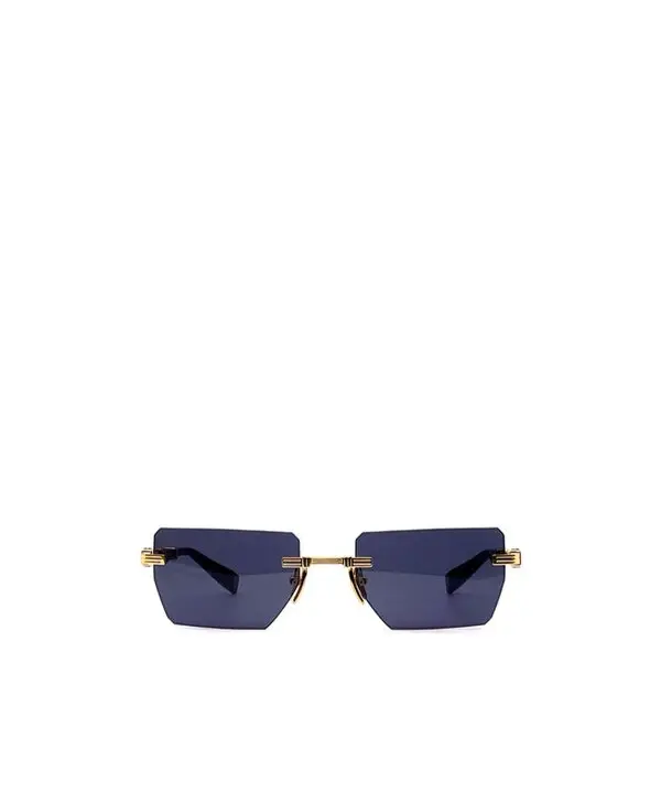 Balmain Logo Rimless Sunglasses - Gold/black