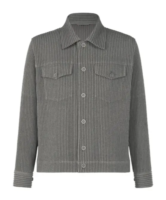 Issey Miyake Wool Like Light Shirt Jacket - Grey