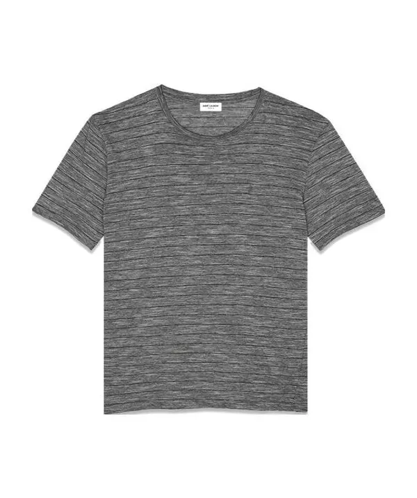 Saint Laurent Monogram T-shirt In Jersey With Lamé Stripes