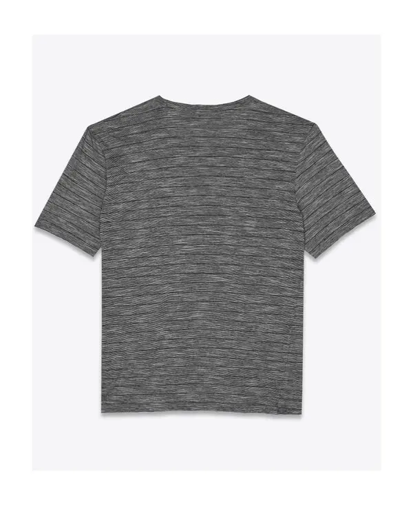 Saint Laurent Monogram T-shirt In Jersey With Lamé Stripes