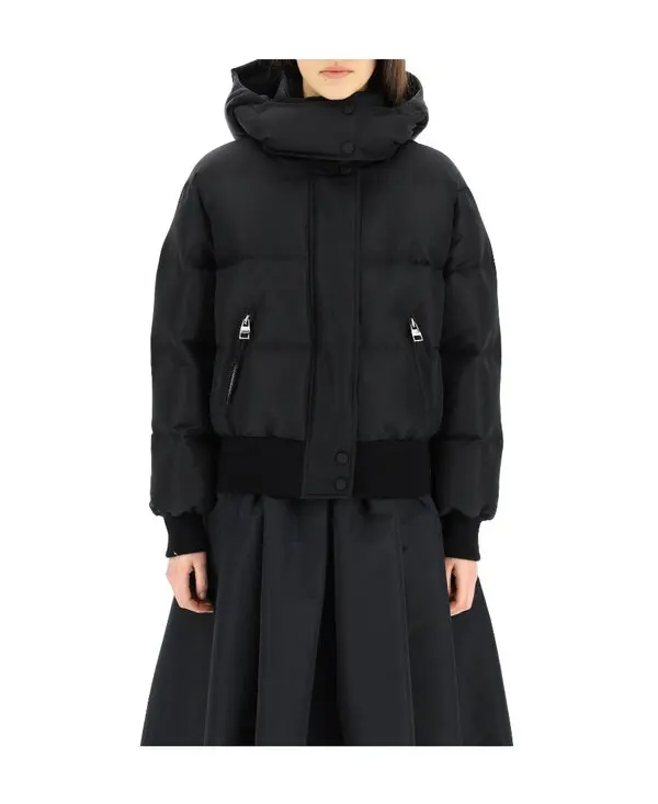 Alexander McQueen Hooded Puffer Jacket With Logo Print