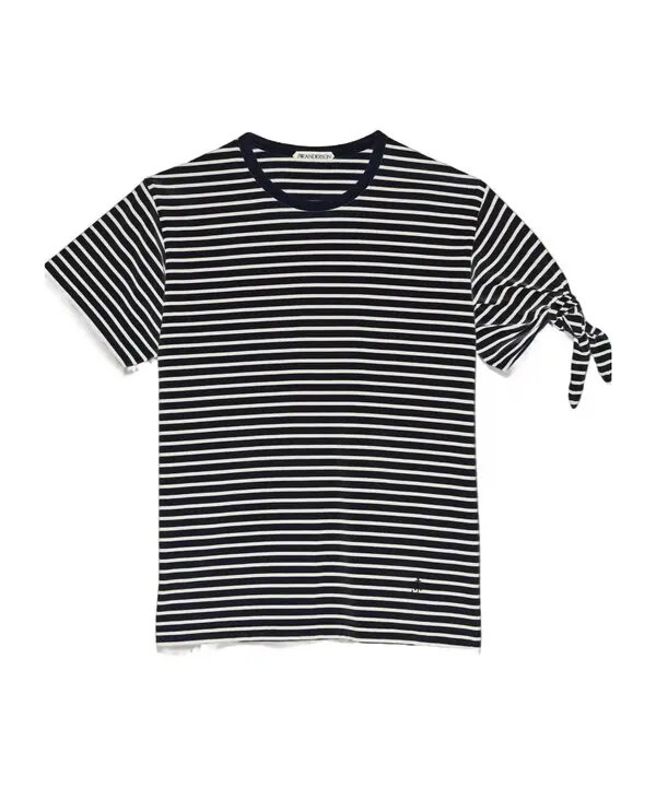 J.W.ANDERSON Jw Anderson Striped Knot Sleeved T-shirt - Black