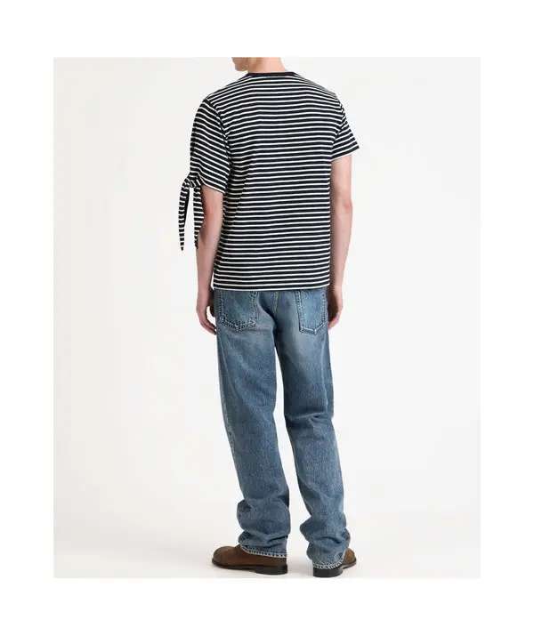 J.W.ANDERSON Jw Anderson Striped Knot Sleeved T-shirt - Black