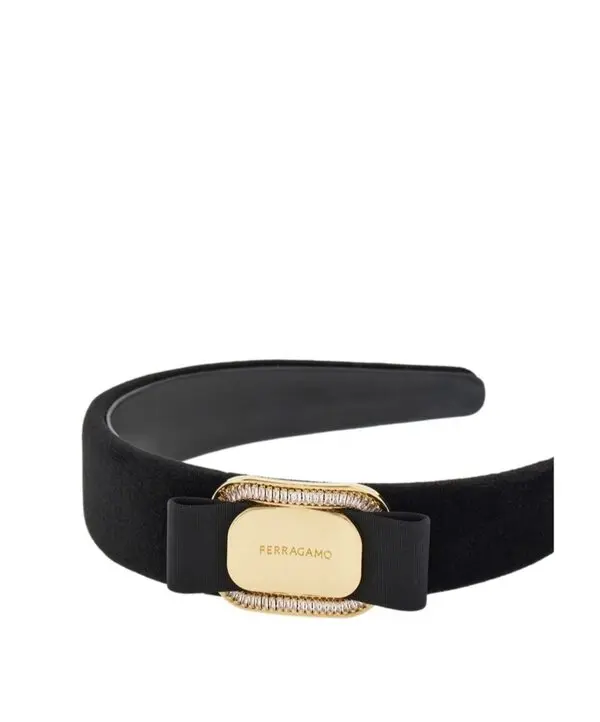 FERRAGAMO Bow Embellished Velvet Headband