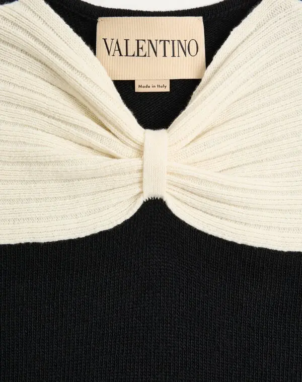 Valentino Garavani Wool Jumper With Ruched Bow Detail