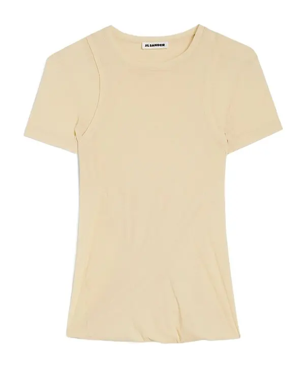 JIL SANDER Crewneck Short-sleeved T-shirt In Lightweight Cotton Crepe