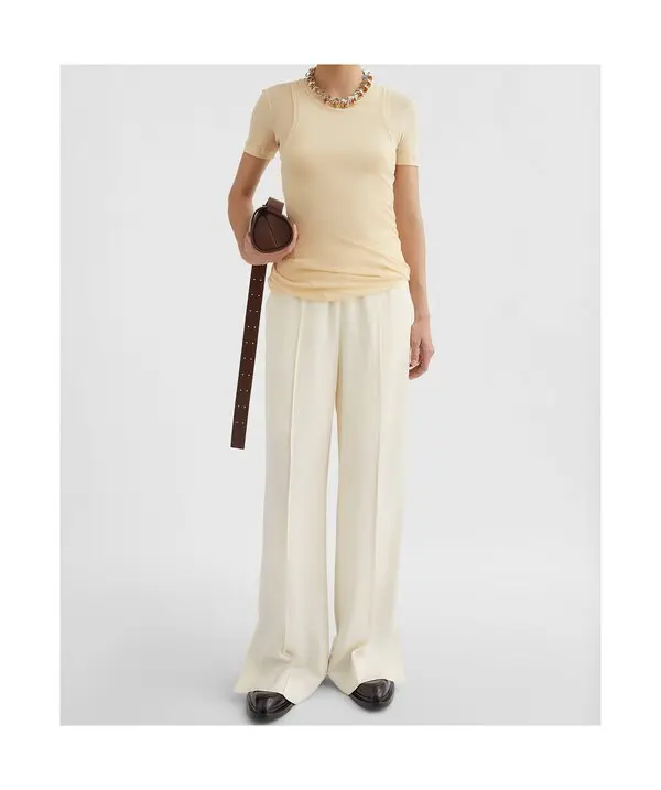 JIL SANDER Crewneck Short-sleeved T-shirt In Lightweight Cotton Crepe