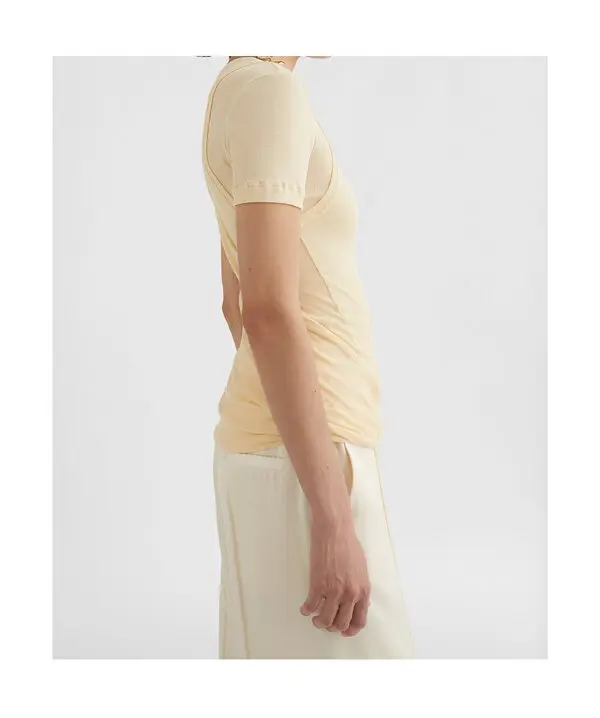 JIL SANDER Crewneck Short-sleeved T-shirt In Lightweight Cotton Crepe