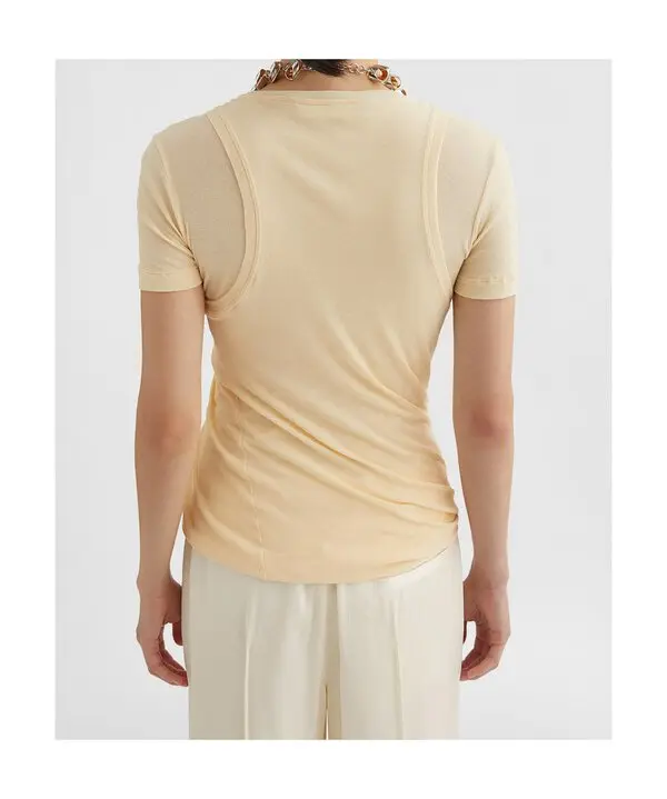 JIL SANDER Crewneck Short-sleeved T-shirt In Lightweight Cotton Crepe
