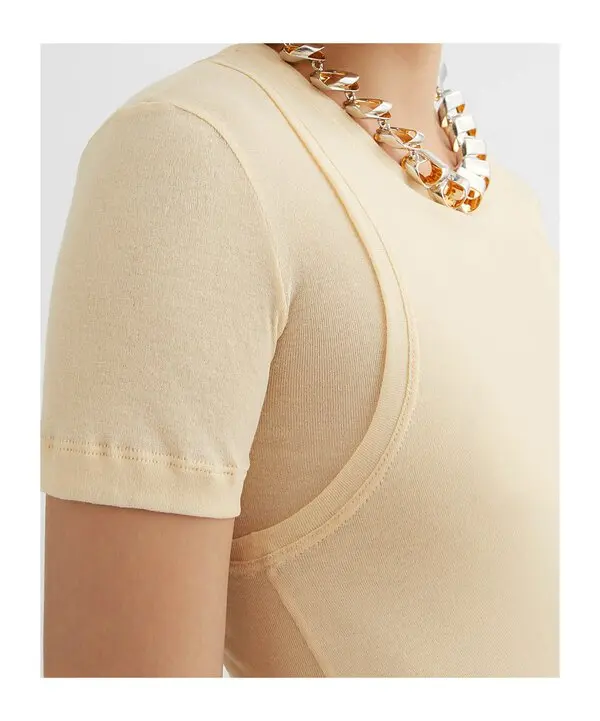 JIL SANDER Crewneck Short-sleeved T-shirt In Lightweight Cotton Crepe