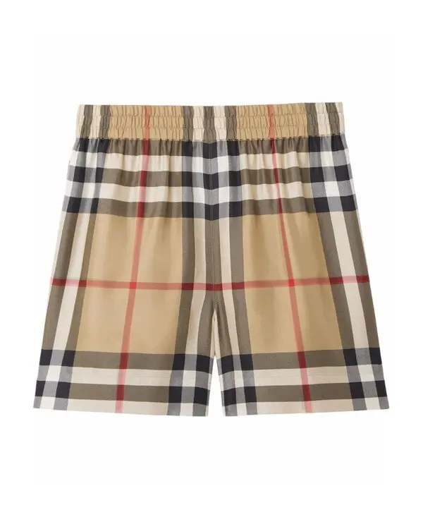 Burberry Check Pattern Straight Leg Shorts - Collection Beige