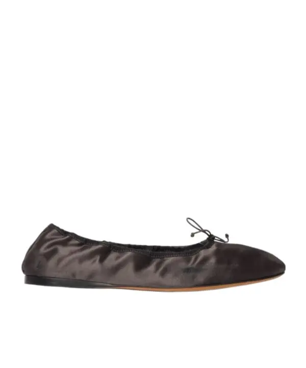 THE ROW Round Toe Ballet Flats - Black