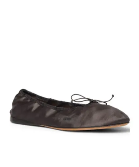 THE ROW Round Toe Ballet Flats - Black